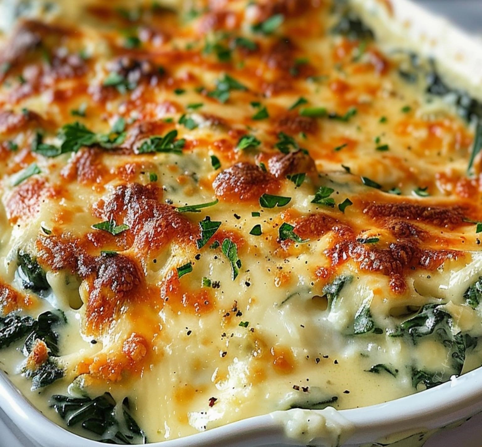 Keto Creamy Spinach Gratin