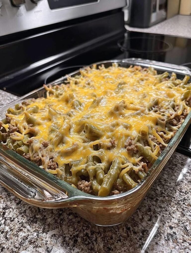 Low-Point Beef & Green Bean Casserole